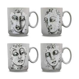 MUG SET OF 4 - succulent faces | Carrolboyes United States